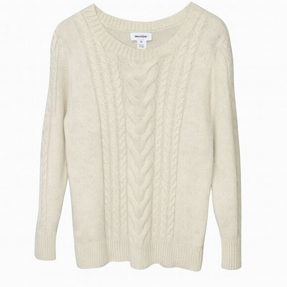 Old Navy | Sweaters | Old Navy Cream Cable Knit Sweater Xl Cotton Blend ...